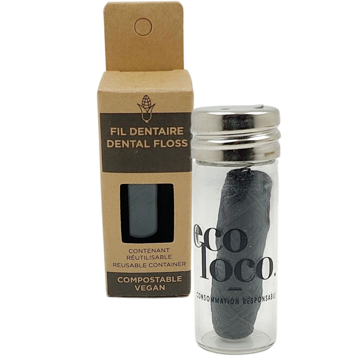 Bæredygtig Tandtråd Eco Loco 30 mtr. + Glasdispenser