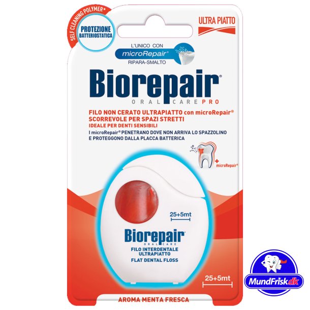 Biorepair Tandtråd Ultra-Flat MicroRepair Antibacterial 30 mtr.