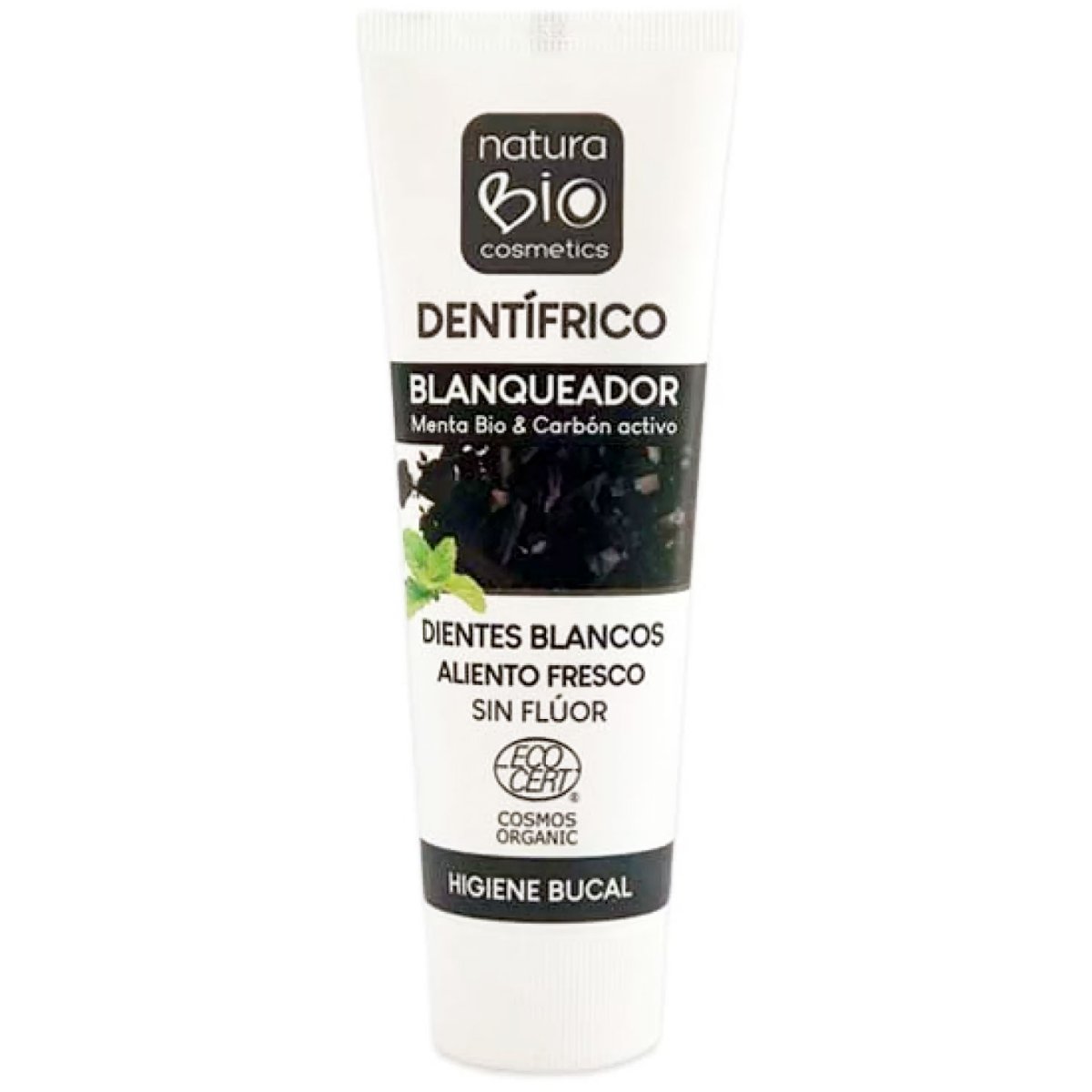 Økologisk Whitening Tandpasta Naturabio Mint Carbon Active 75ml