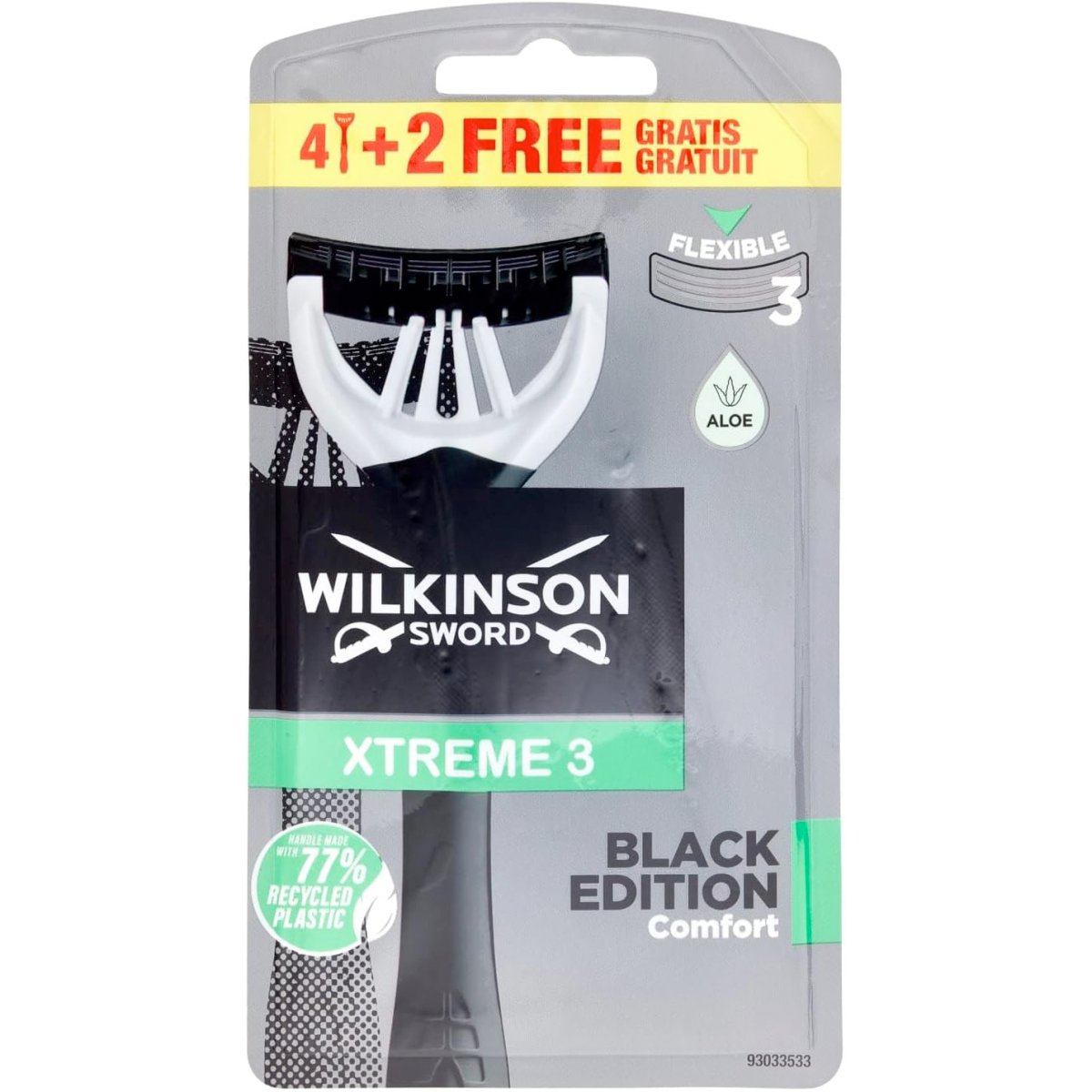 Wilkinson Sword Engangsskrabere Extreme 3 Comfort Black Edition 6 stk.