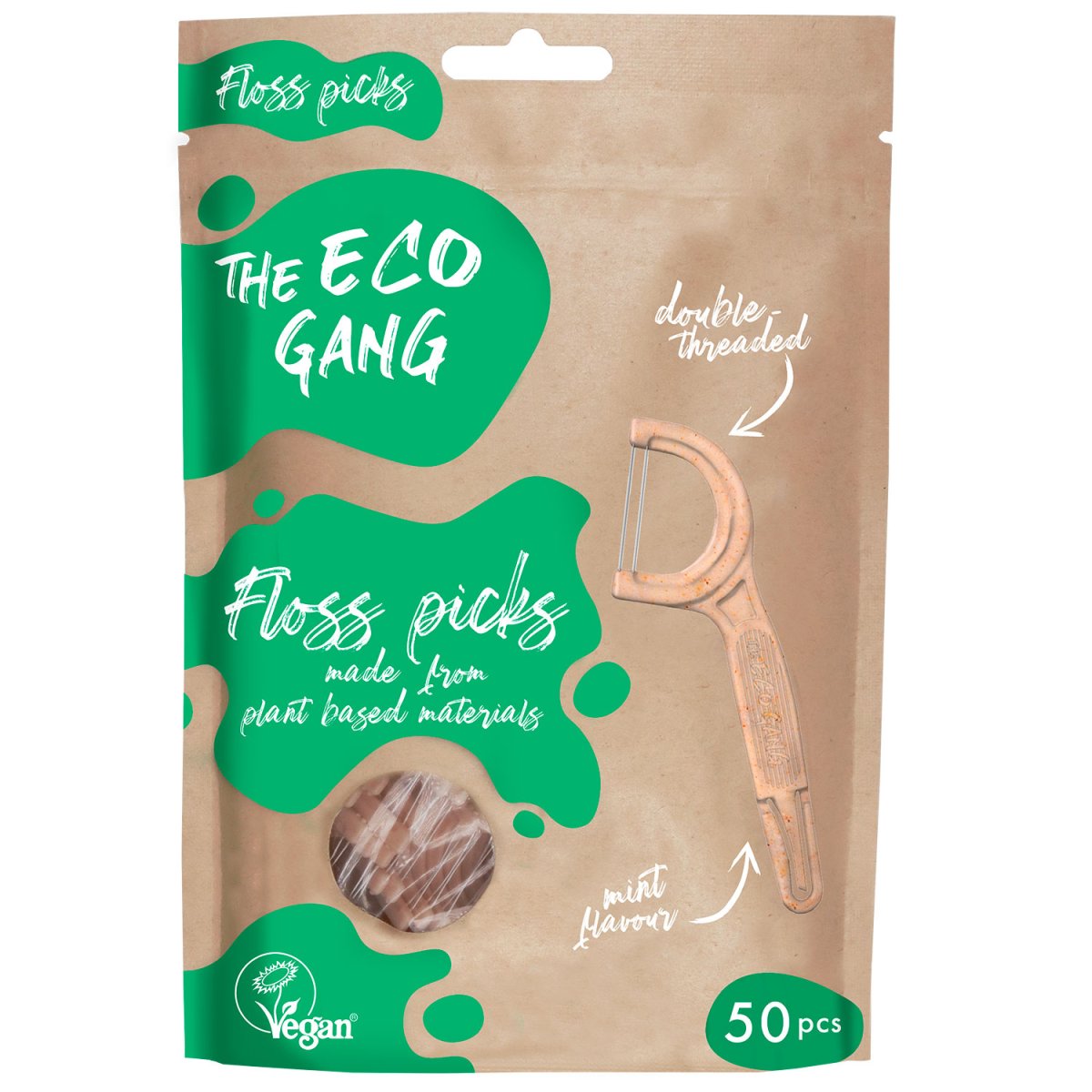 Floss uten PFAS The Eco Gang Floss Picks Dobbelttrådet