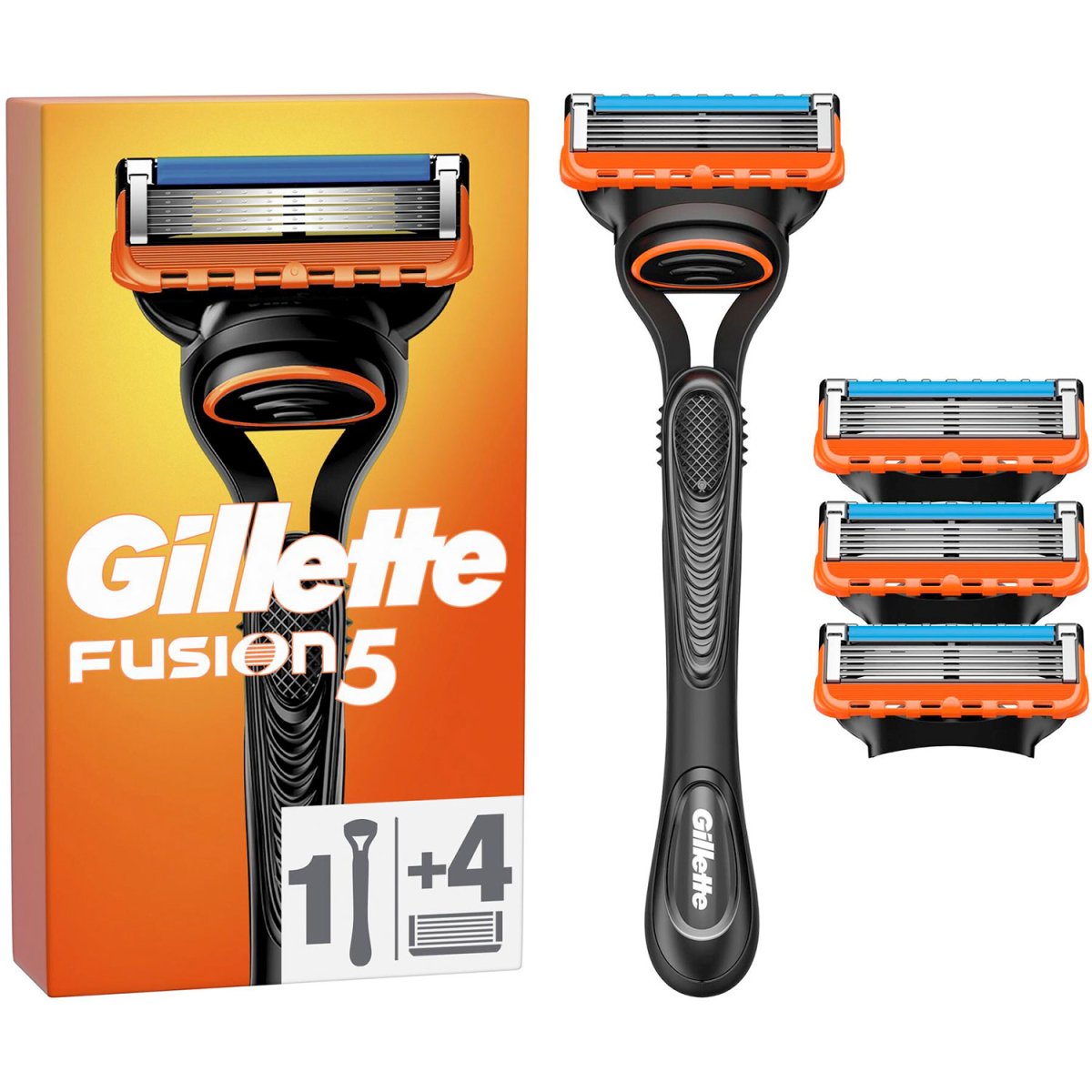 Gillette Fusion5 Barberhøvel + 4 stk. Barberblader